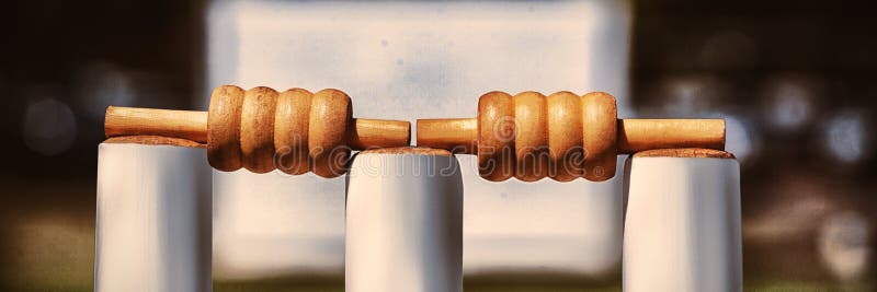 Bails on Stumps at Cricket Field Stock Image - Image of competition ...