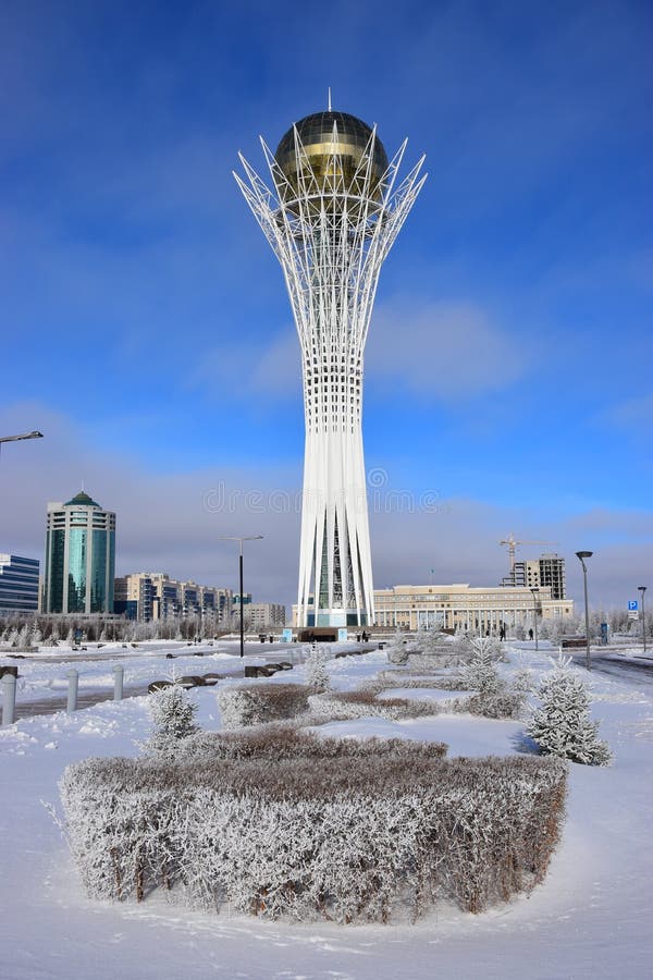 The BAITEREK Tower in Astana with a Christmas Tree Editorial Photo ...