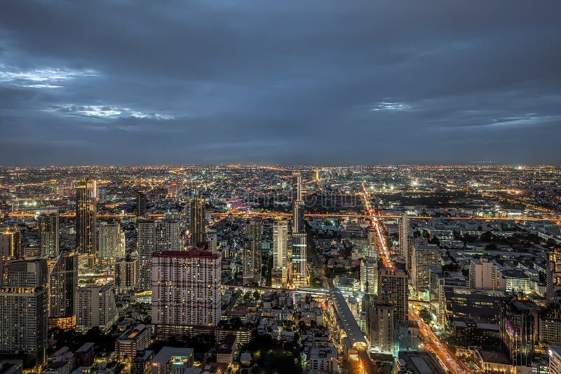 Baiyoke Sky Tower Roof Deck View Stock Photo - Image of capital ...