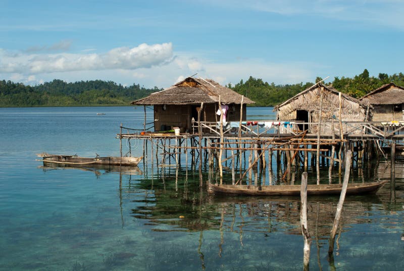 Village Of Bajau Sea Gypsies Stock Image - Image of ocean, coast: 74866649