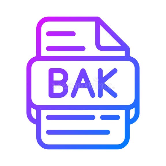 Bak Document File Type Icon. Stylish Gradient Icons for Databases ...