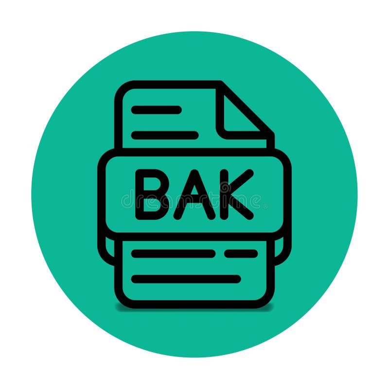 Bak File Type Icon. Files and Document Format Extension. with an ...