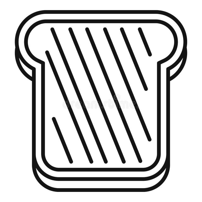 Toast icon, outline style stock vector. Illustration of bakery - 166723292
