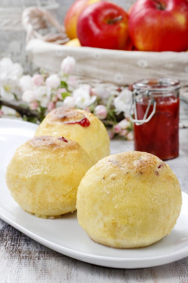Baked Apples Stuffed with Jam Stock Photo - Image of delicacy, cookbook ...