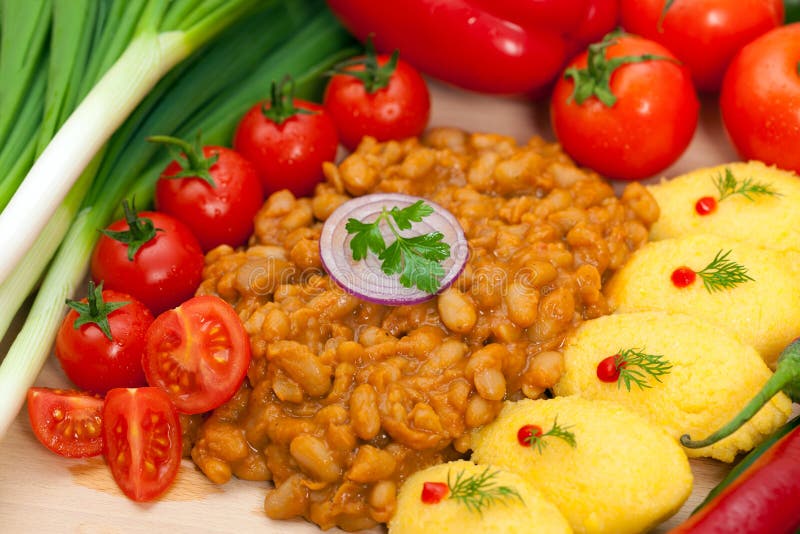 Baked beans with hominy stock image. Image of boiled - 18996533