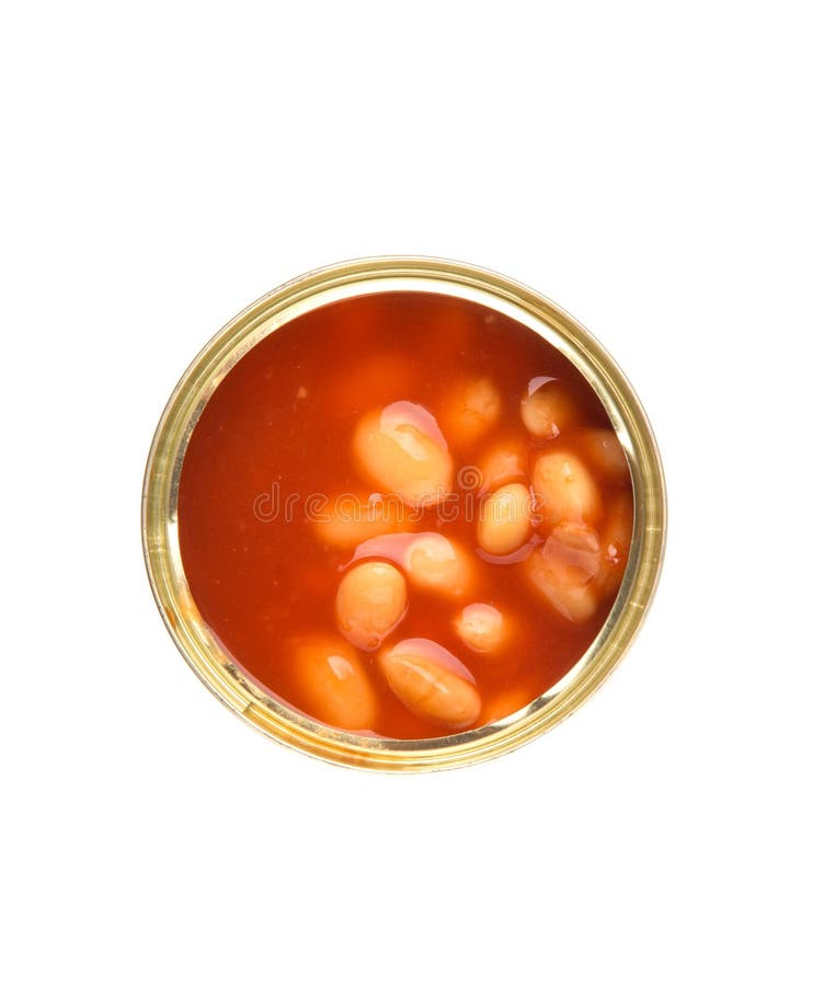 Baked Beans in Open Lid Tin Can VI Stock Image - Image of container ...