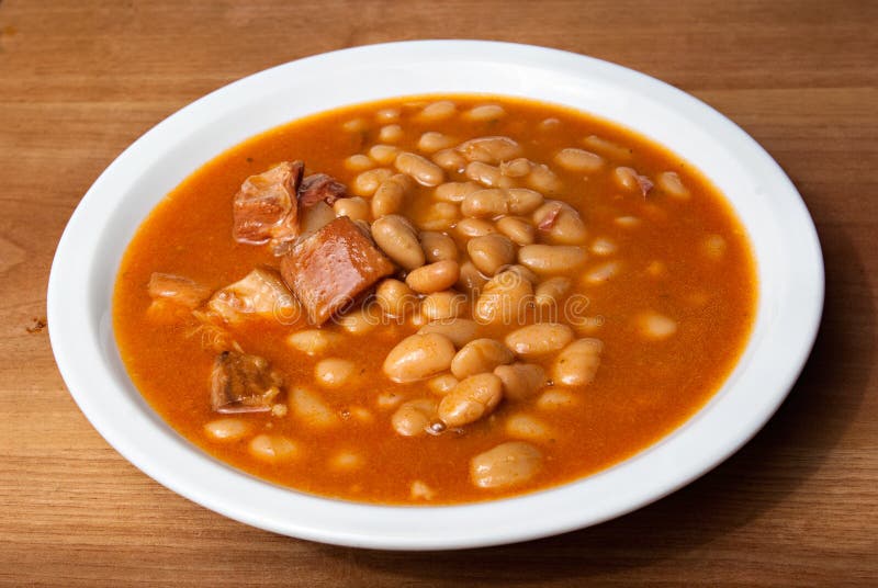 Baked Beans in a Plate on a Wooden Table Stock Photo - Image of rustic ...
