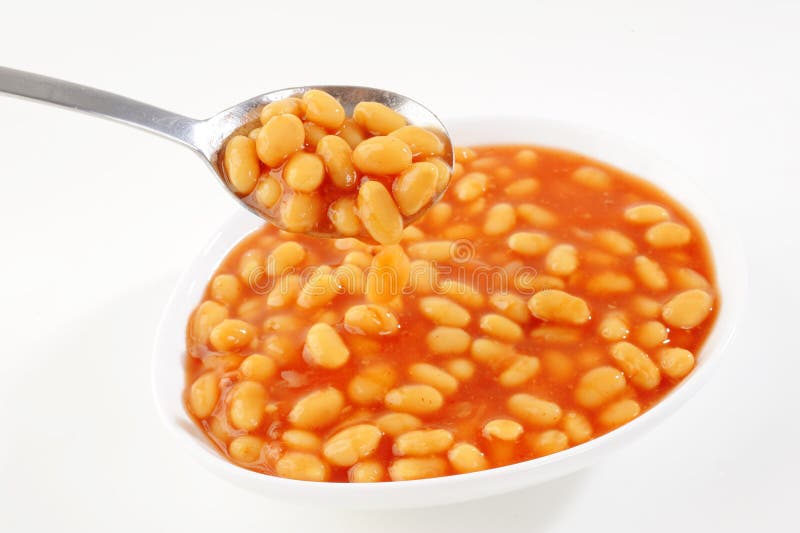 Baked beans in spoon stock image. Image of bean, baked - 45675017