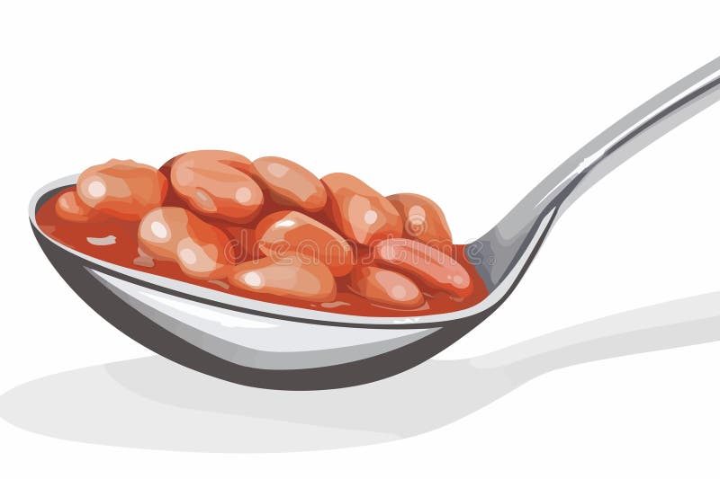 Baked Beans in a Spoon Isolated Illustration Stock Vector ...