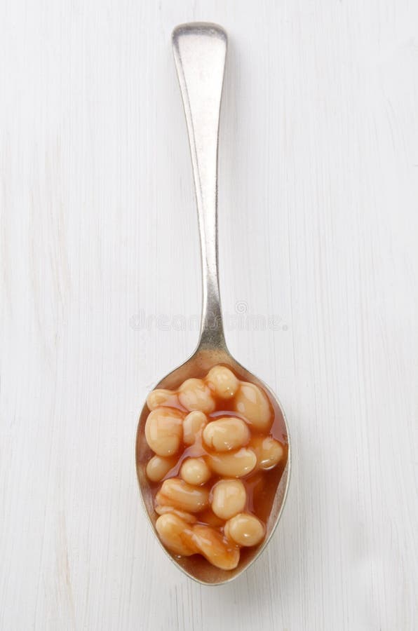 Baked beans on a spoon stock image. Image of sauce, warm - 50238255