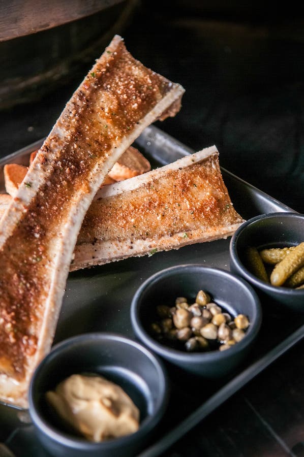Baked Beef Bone Marrow, Roasted Bone Marrow Stock Photo - Image of ...