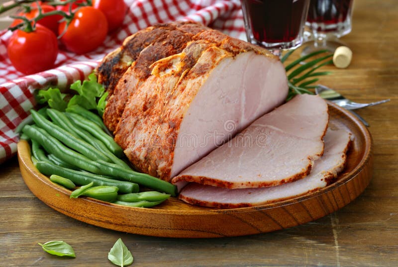 Baked boiled pork stock image. Image of pork, roast - 318651433