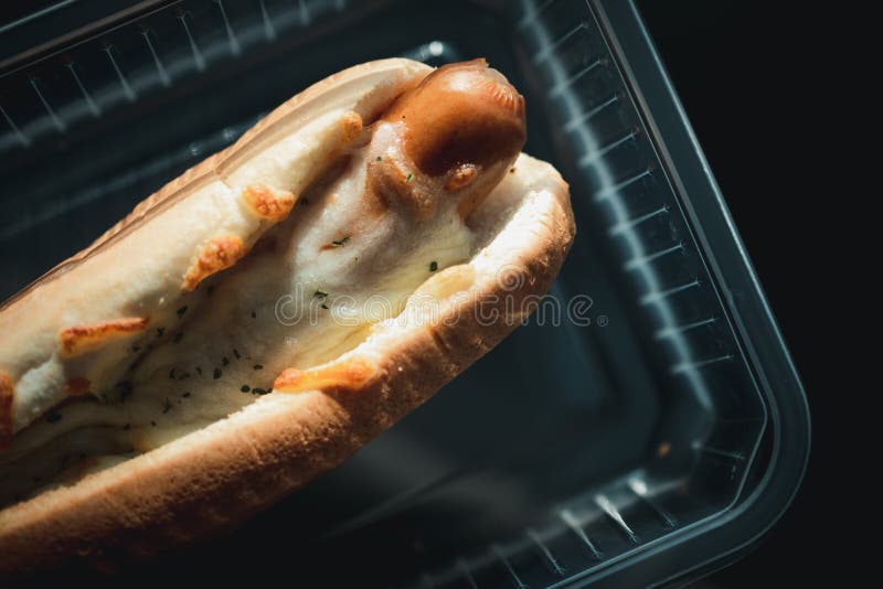 Baked Bread Delicious Hot Dogs with Cheese Stock Image - Image of meat ...