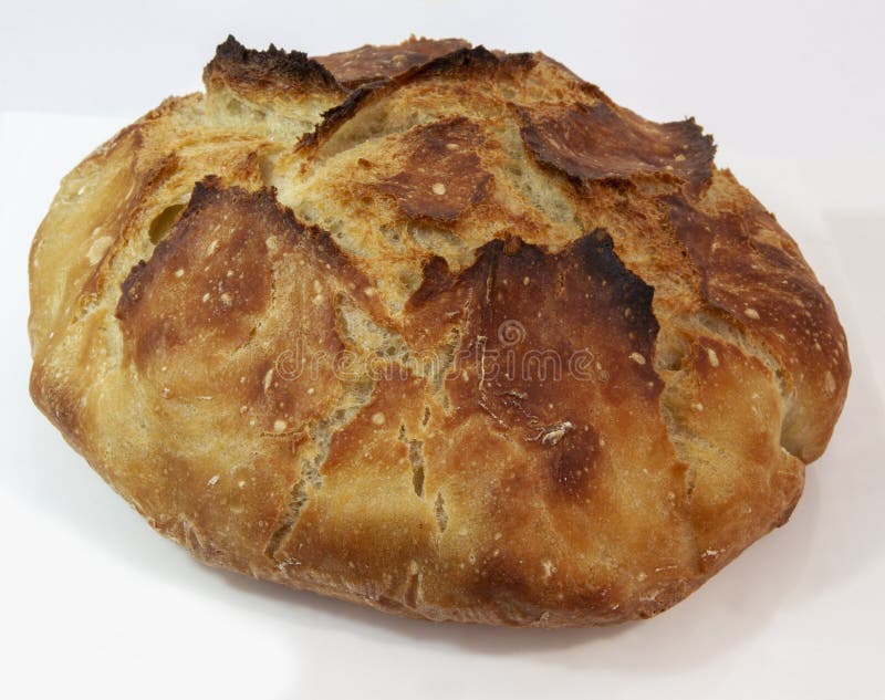 Baked Bread with Golden Crunchy Crust Stock Photo - Image of crusty ...