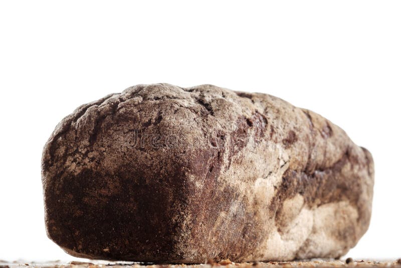 Baked Bread Isolated on White Background, Side View Stock Image - Image ...