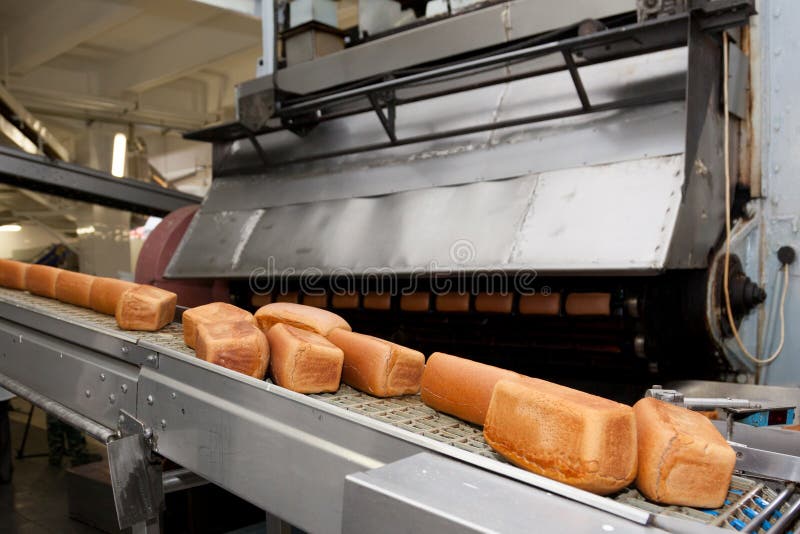Baked Breads on the Production Stock Image - Image of output, industry ...