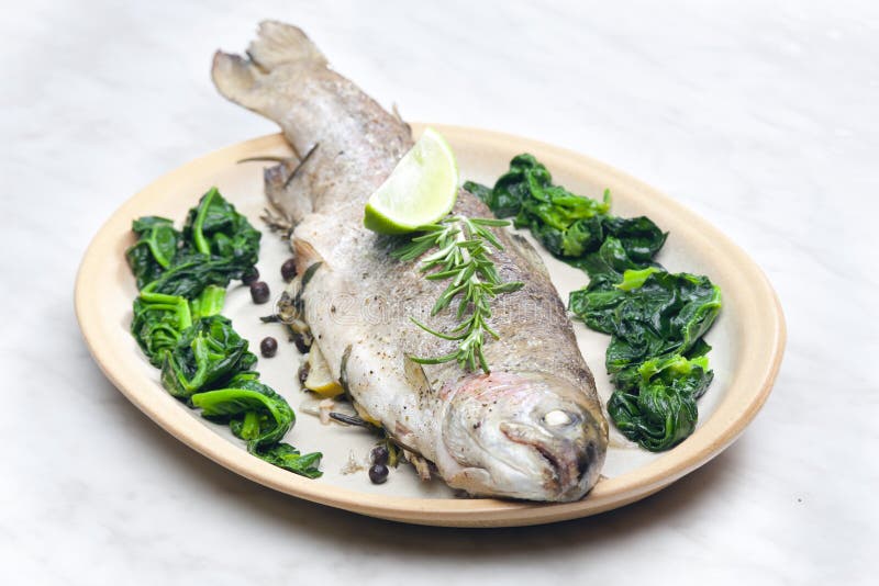 Baked bream stock photo. Image of meal, bream, health - 16806596
