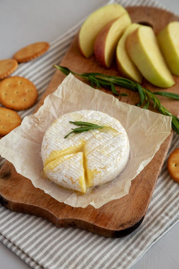 Baked Brie with Honey, Side View Stock Photo - Image of sweet, food ...