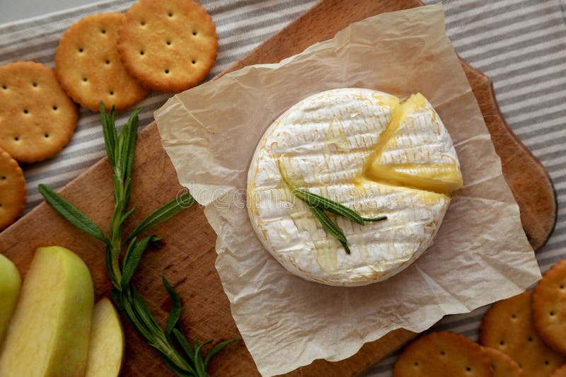 Baked Brie with Honey, Top View. Flat Lay, Overhead, from Above Stock ...
