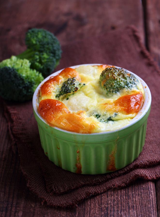 Baked broccoli souffle stock photo. Image of broccoli - 65252834