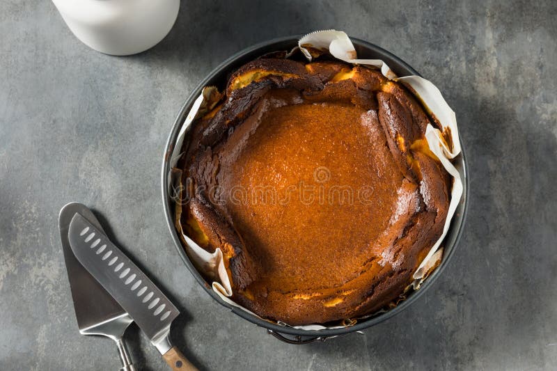 Baked Burnt Basque Cheesecake Stock Image - Image of basque, homemade ...