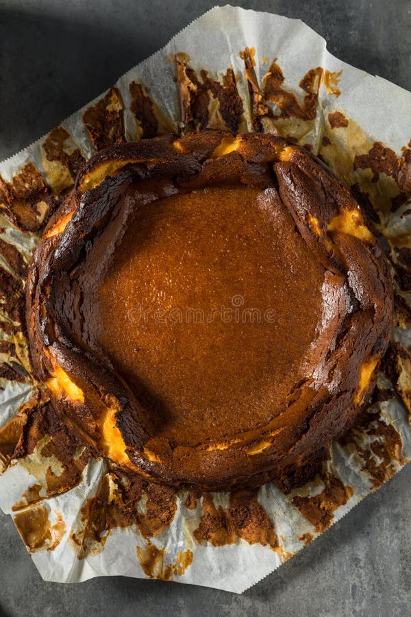 Baked Burnt Basque Cheesecake Stock Image - Image of basque, homemade ...