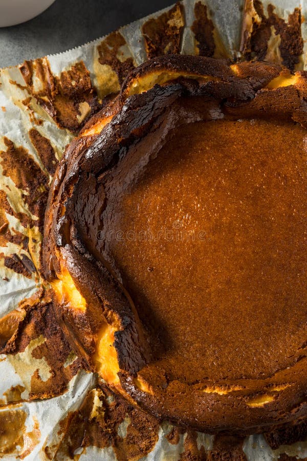 Baked Burnt Basque Cheesecake Stock Image - Image of cheesecake ...