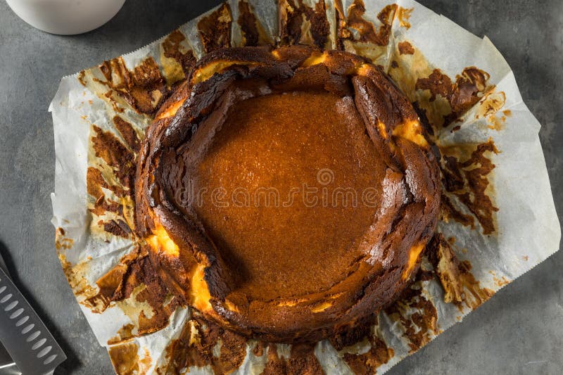 Baked Burnt Basque Cheesecake Stock Image - Image of burnt, bakery ...