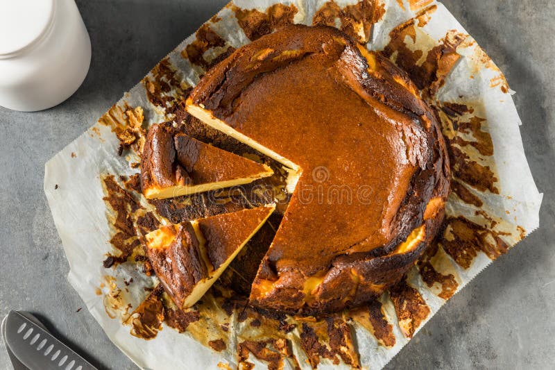 Baked Burnt Basque Cheesecake Stock Image - Image of basque, homemade ...