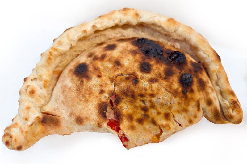 Baked Calzone Pizza, Top View on a Light Background Stock Photo - Image ...
