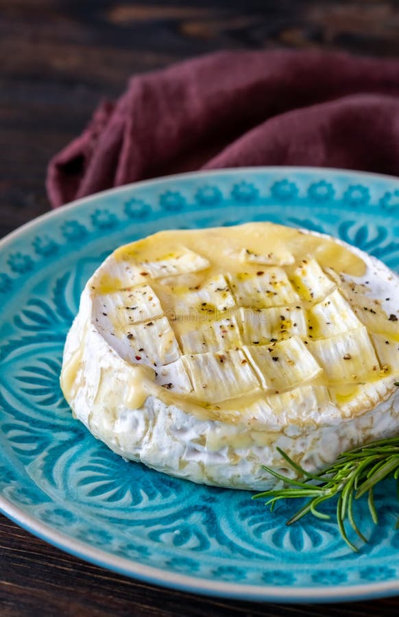 Baked Camembert Cheese stock image. Image of closeup - 270053799