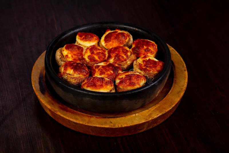 Baked Champignons with Cheese Stock Photo - Image of food, lunch: 122534960