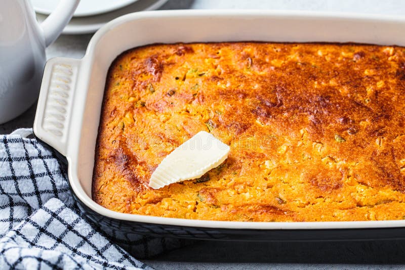 Baked Cheddar Cornbread. Festive Christmas Dish Stock Image - Image of ...