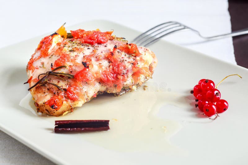 Baked Chicken in Grapefruit Syrup Stock Image - Image of citrus, duck ...