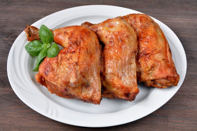 Baked chicken leg stock image. Image of poultry, baked - 305942369