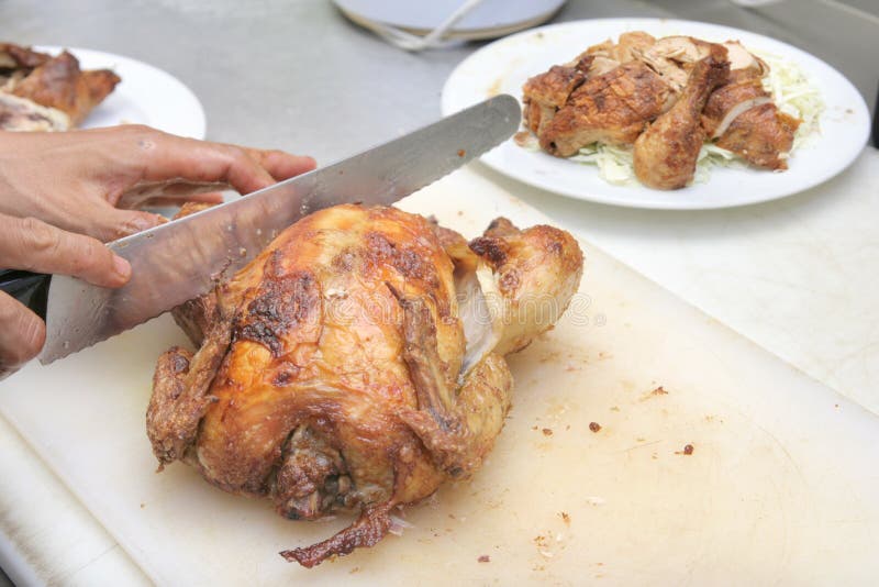 Baked chicken meat stock image. Image of chef, baked, chopping - 7947001