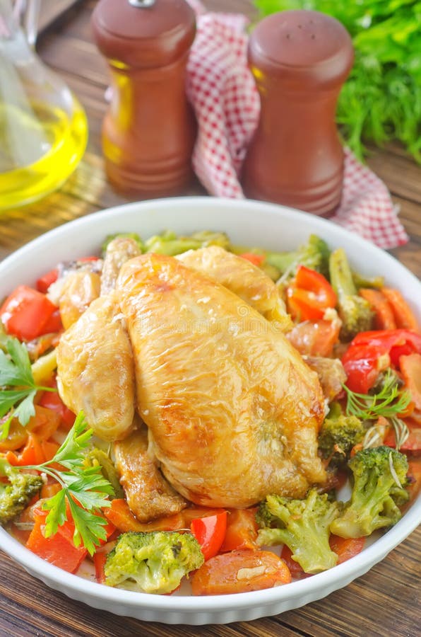 Baked chicken stock image. Image of plate, christmas - 34281735