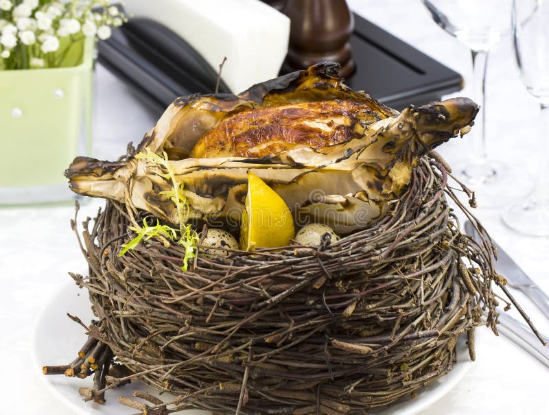 Baked chicken stock image. Image of form, nests, nutrition - 55954399