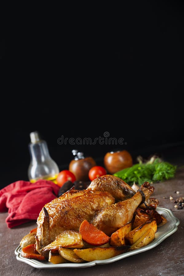 Baked chicken stock photo. Image of chicken, glazed - 229869262