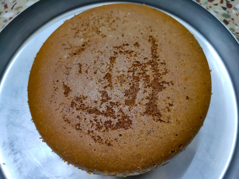 Baked Chocolate Cake. Raw Cake without Decoration. Brown Cake in a ...