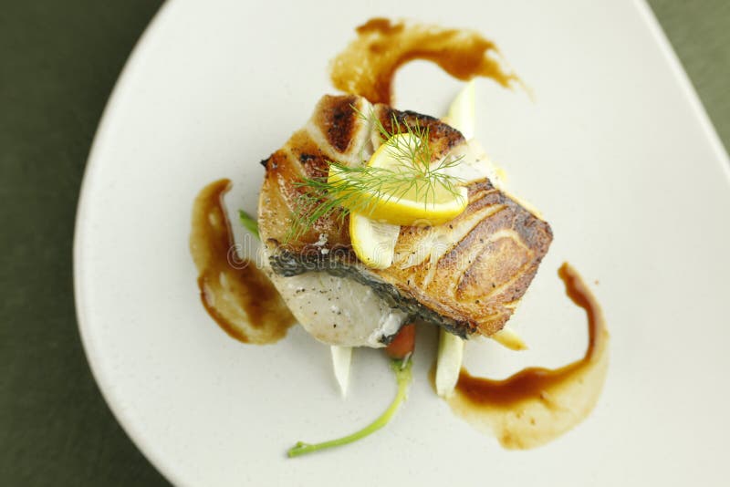 Baked cod stock photo. Image of garnish, dish, dill, appetizing - 30313416