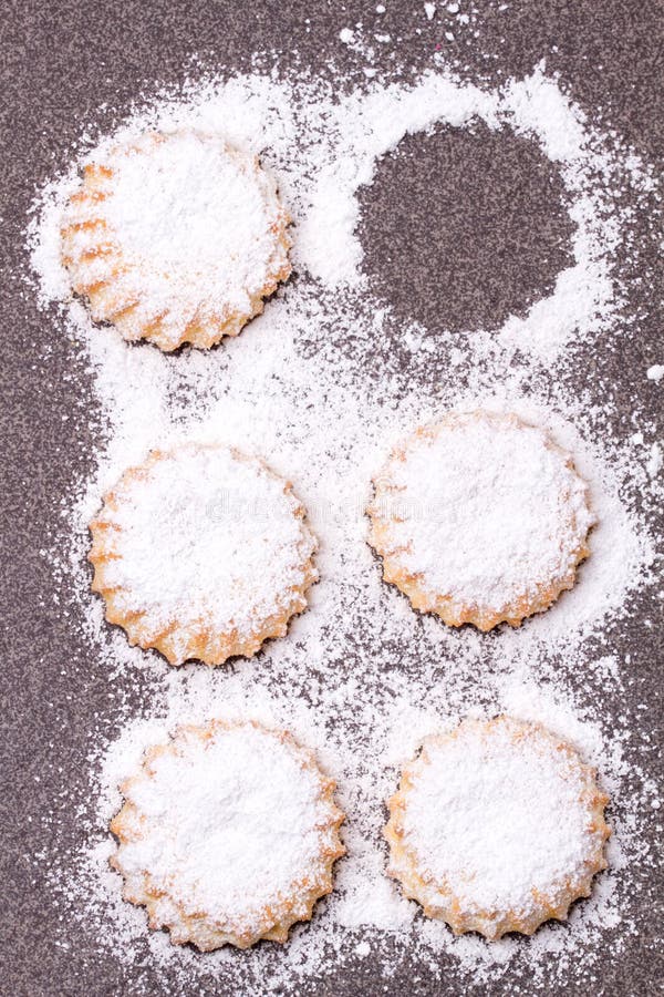 Baked cookies stock image. Image of powder, dessert, board - 34267833