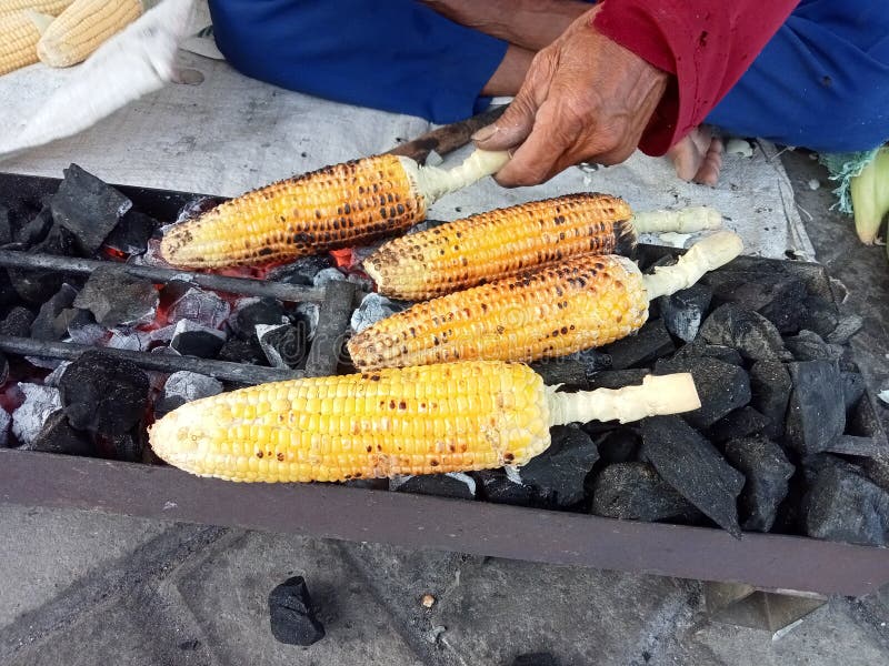 Baked Corn Indonesian Street Food Stock Image - Image of produce, dish ...