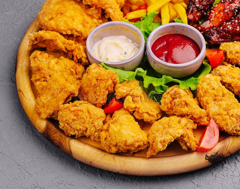 Baked Crispy Chicken Wings on Board Stock Image - Image of junk, fresh ...