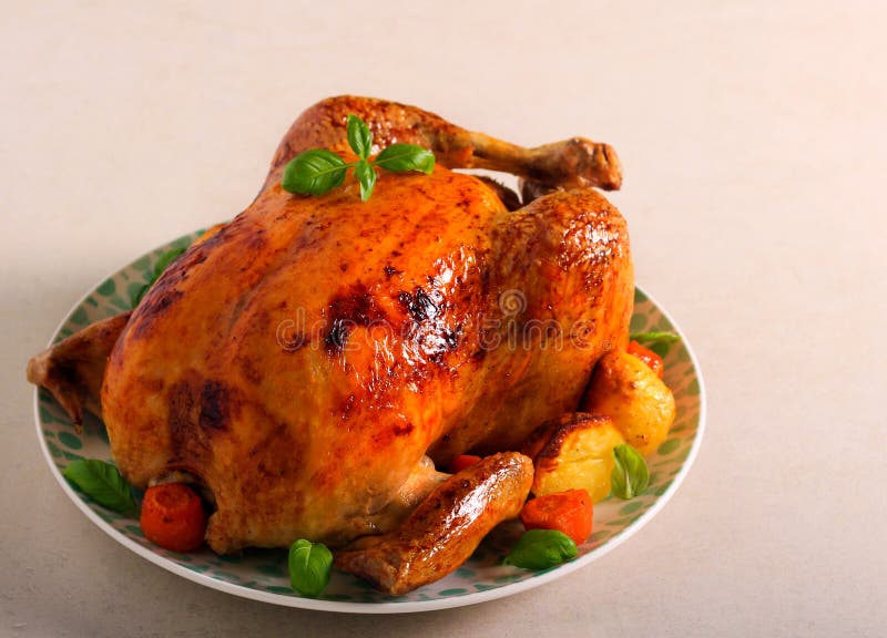 Baked crusty chicken stock photo. Image of meal, grill - 241789156