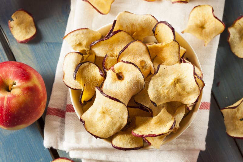 Baked Dehydrated Apples Chips Stock Image - Image of ingredient ...