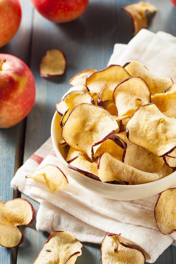 Baked Dehydrated Apples Chips Stock Image - Image of slice, cinnamon ...