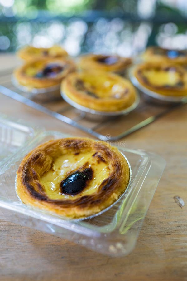 Baked Egg Tart Dessert Put in Box Stock Image - Image of cooking ...