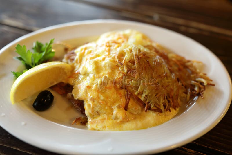 Baked Fish with Cheese and Potatoes Stock Image - Image of prepared ...