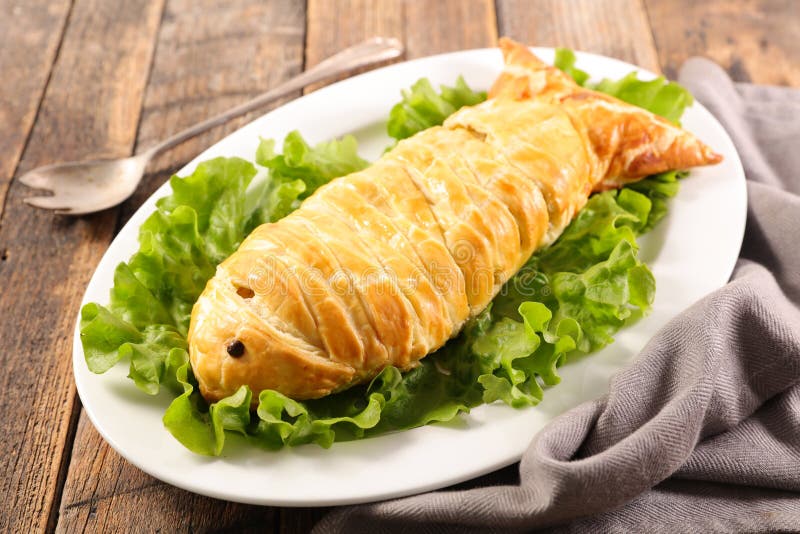 Baked fish with dough stock photo. Image of dinner, meal - 211911532